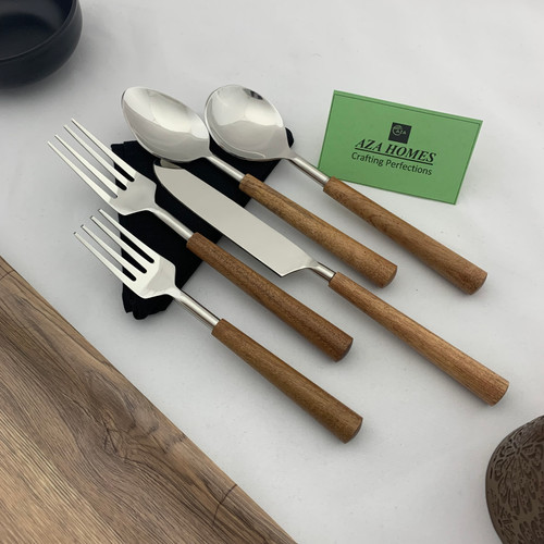 Cutlery with Wooden Handle set of 5 | AZA Homes