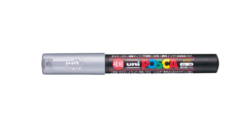 Posca PC1M Paint Marker Pen, Extra Fine Point, Silver | Supa Shop