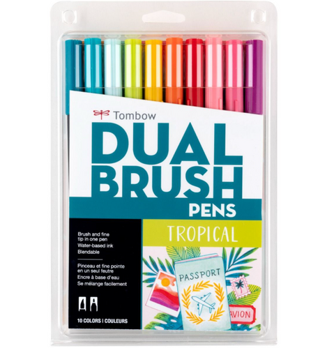 Tombow Dual Brush Pen Art Markers, Tropical, 10-Pack | Supa Shop