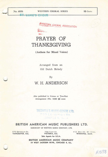 Prayer of Thanksgiving | MCA