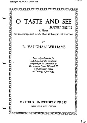 O Taste and See | MCA