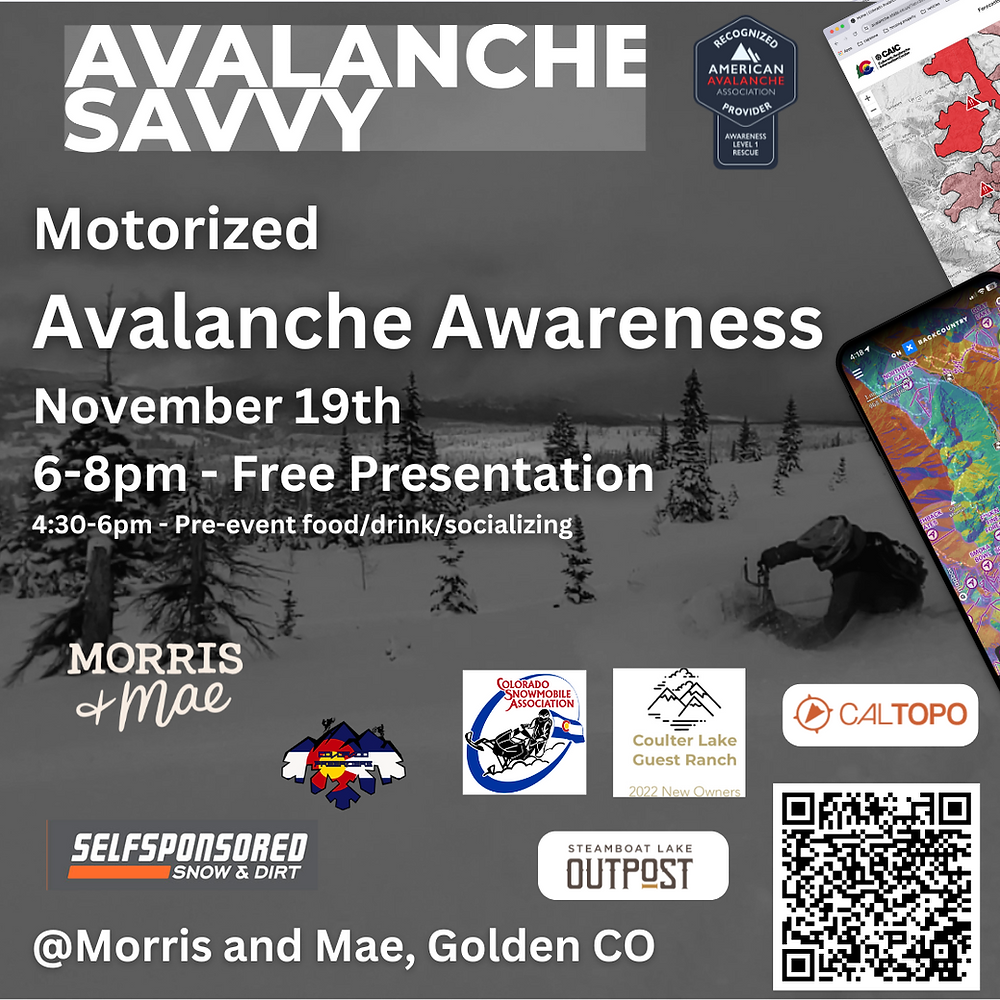 Motorized Avalanche Awareness Night Nov. 19th, 2024 - Golden/Denver ...