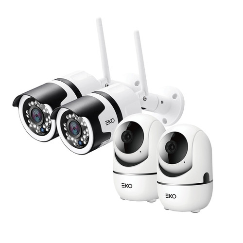 Home Security Kit Indoor/Outdoor Wi-Fi Security Camera - 4 Pack | EKO