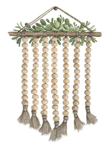 Hanger with Beads and Succulents | cindyjacobsartwork
