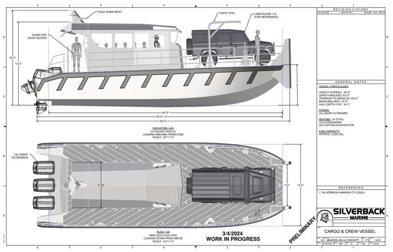 40'x14' Subchapter T Crew Boat