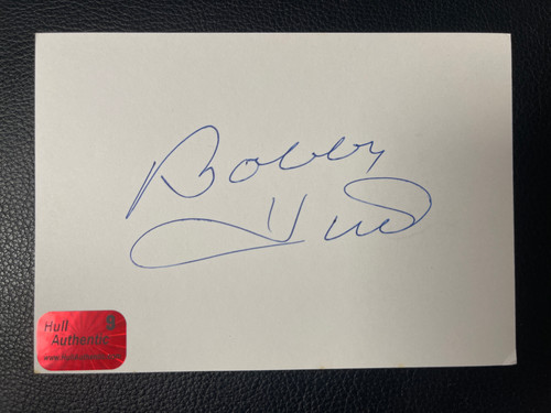 Bobby Hull Autograph Cut Signature 3.5 Index Card Hall of Fame COA | YSMS