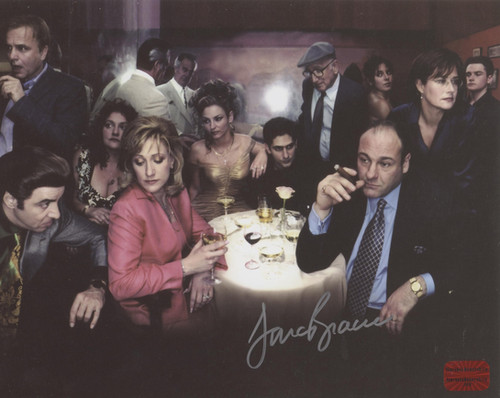 Lorraine Bracco signed 8x10 - The Sopranos w/ Cast at table | Sopranos