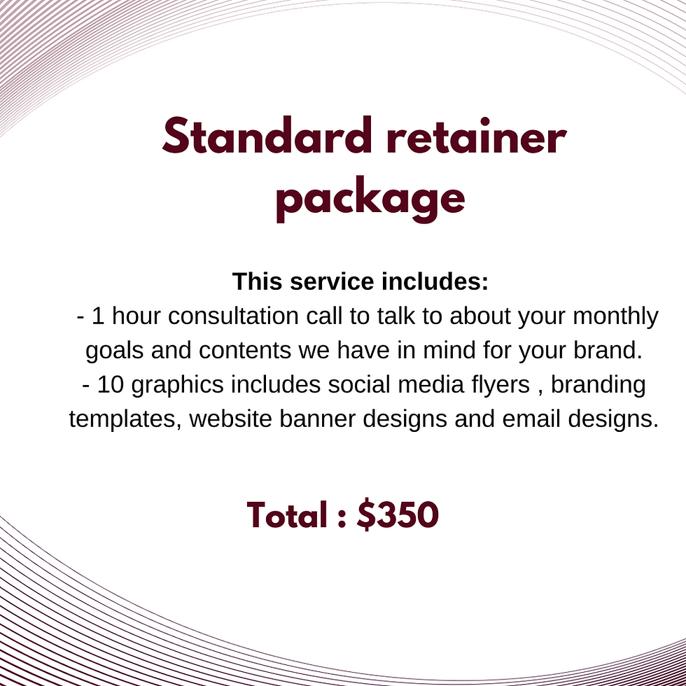 Standard retainer package | My Site 1