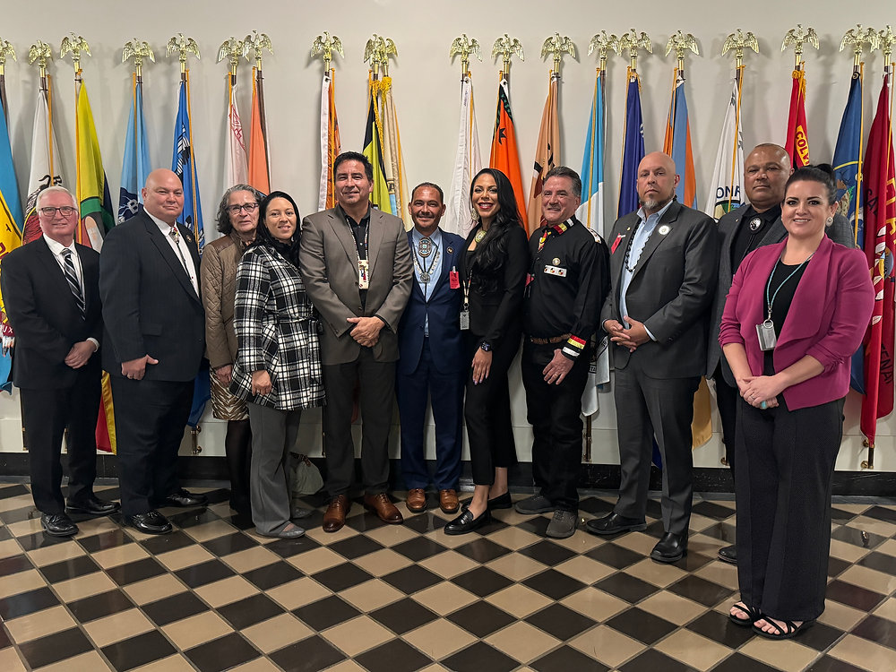 Lumbee Tribal Chairman John Lowery and members of the Tribal Council ...