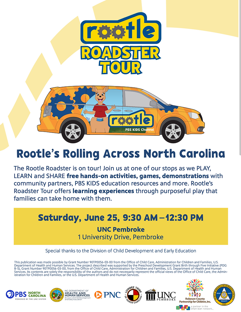 Rootle Roadster Tour--6/25/22 9:30 am - 12:30 pm @ UNC-PEMBROKE
