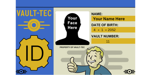 Fallout Vault-Tec ID Card | Carolina Laser Craft