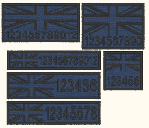 Navy Blue Union Flag ID Name Tape Various Sizes | Finch Embroidery Des