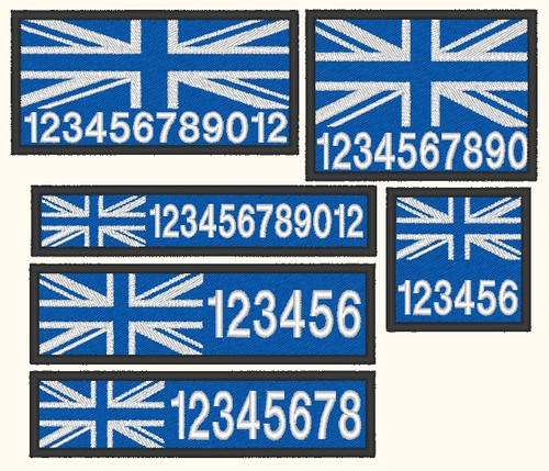 Royal Blue Union Flag ID Name Tape Various Sizes | Finch Embroidery Des