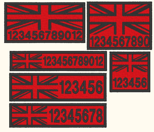 Red Union Flag ID Name Tape Various Sizes | Finch Embroidery Des