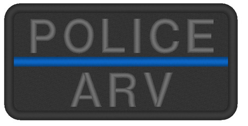 Grey ARV 100x50mm Police Blue Line ID Tape | Finch Embroidery Des