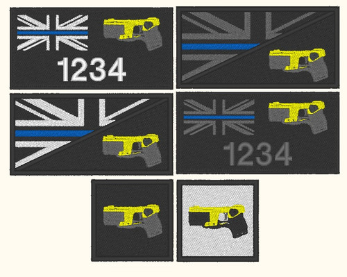T10 Taser 100x50mm Police Blue Line ID Tape | Finch Embroidery Des