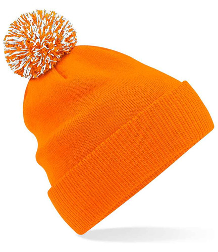Bravo Orange Beanie Hat | Finch Embroidery Des