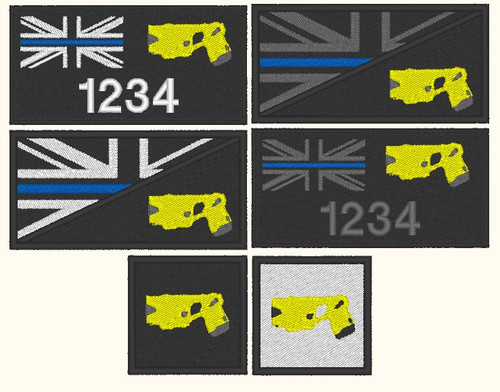 X2 Taser 100x50mm Police Blue Line ID Tape | Finch Embroidery Des