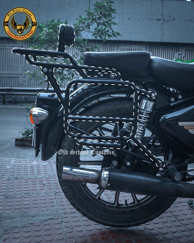 Saddle Stay & Top Rack with Backrest for Royal Enfield Classic | Old ...