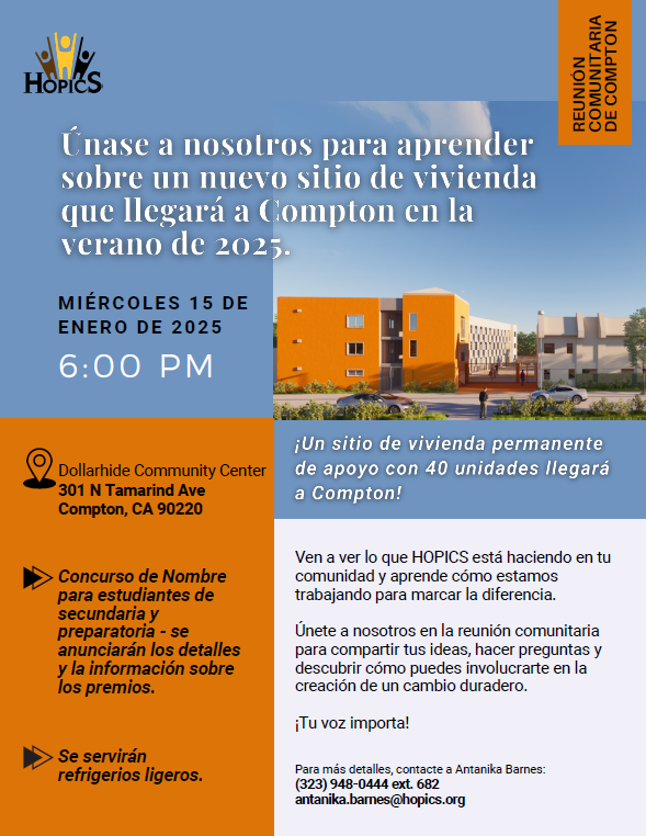 NEW HOUSING PROJECT; HOPICS COMMUNITY MEETING