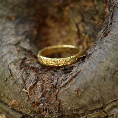 Solid Gold Bark Ring | Lucy Stopes-Roe
