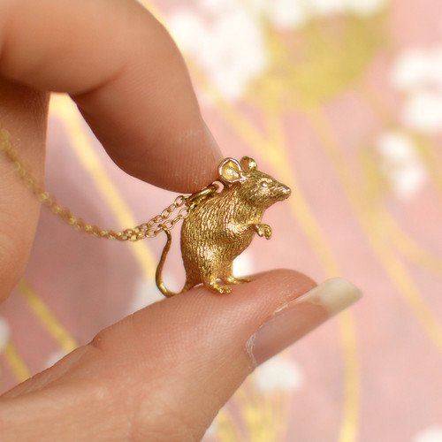 Solid Gold Mouse Pendant | Lucy Stopes-Roe