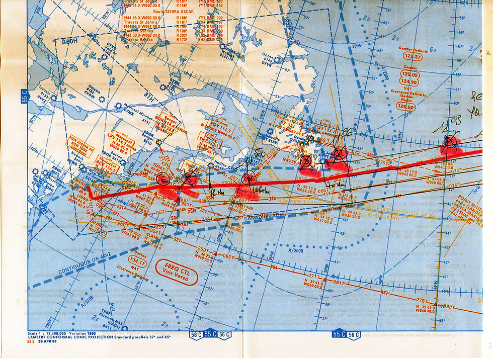 Technical flight report Concorde, Thursday April 3, 1986.