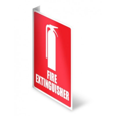 Right Angle Fire Extinguisher Location Sign