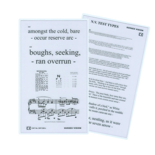 Near Vision Reading Card -Traditional | Grafton Optical