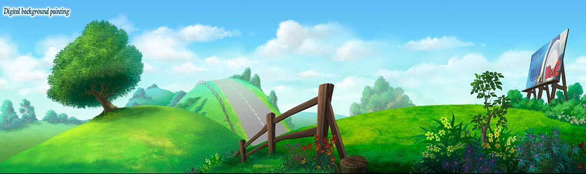 Golden Street Animation | Countryside Background pan.