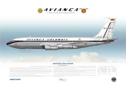 AVIANCA - Boeing 720-059B HK-724 - 1969 Livery | AVIA-grafix