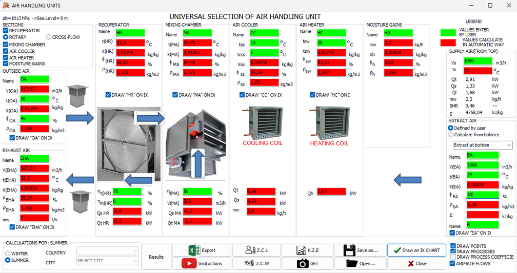 Psychrometric Chart | Wykres Moliera h-x