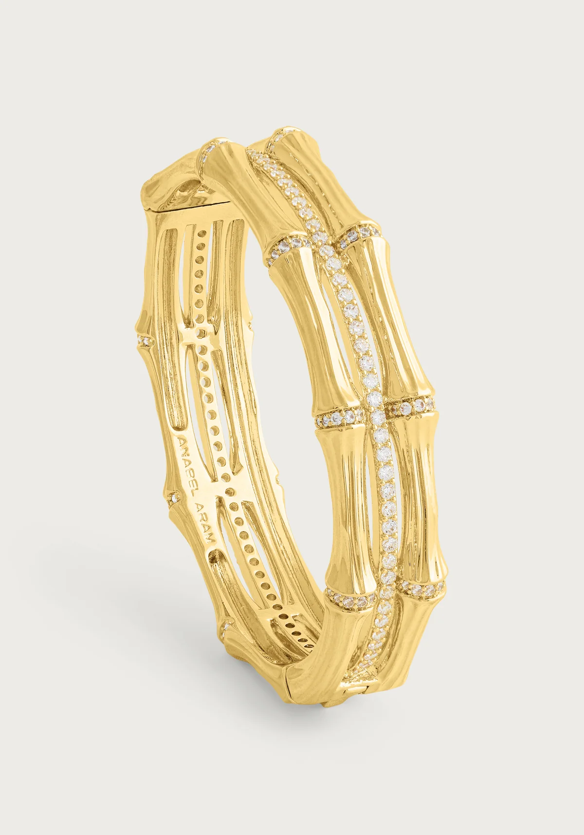 Gold Bamboo Stacked Hinge Bangle | Meadow Aiken