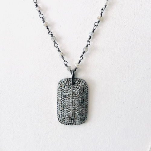 Pave Diamond Pendant - Rectangle | julietutonjewelry