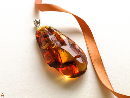 Natural amber large drop shape with unique hollow spots amber pendant ...