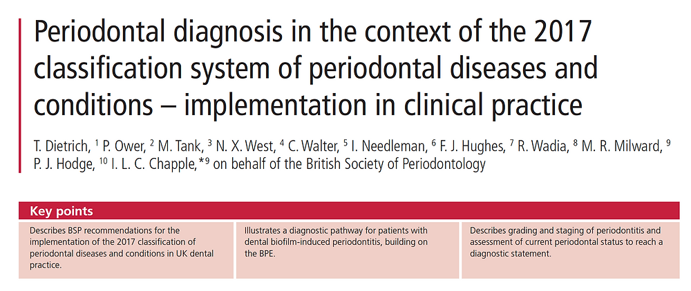 The New Periodontal Classification