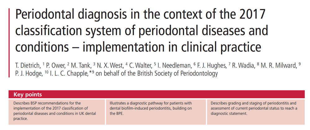 The New Periodontal Classification