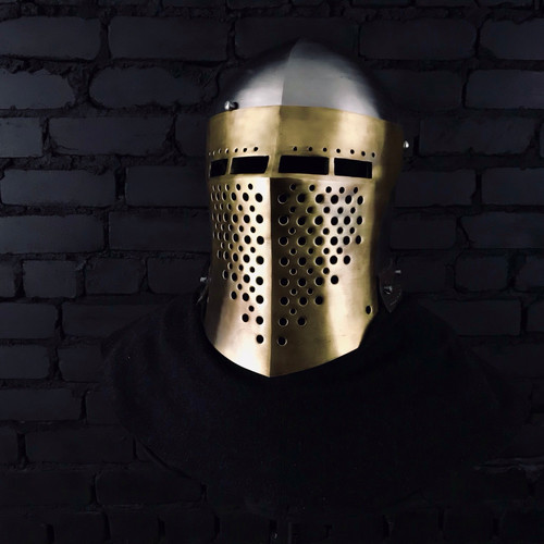 Bascinet Griffon with brassed visor | BuhurtTech