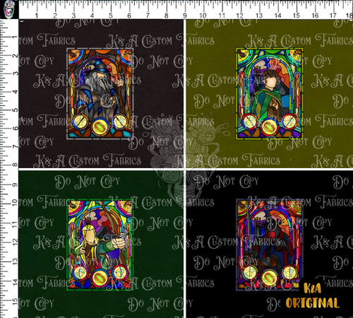 LOTR Stained Glass Bright 4 Panel | K&A Custom Fabrics