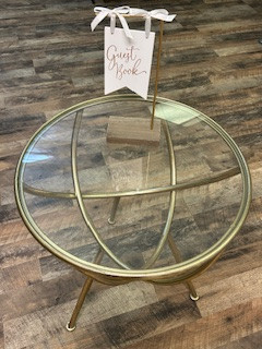 Gold Round Table with Glass Top | SWFL Wedding Rental