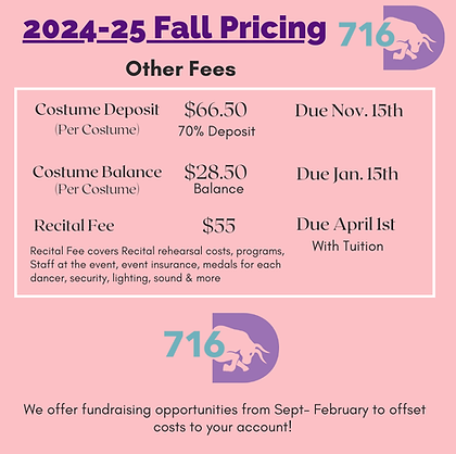 Season Pricing | 716 Dance Lab Site