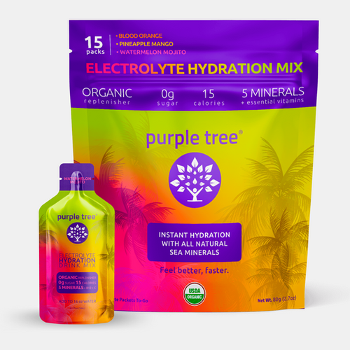 Electrolyte Hydration Packets, Organic, Variety Flavors | Purple Tree
