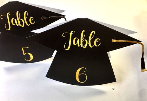 Freestanding Graduation Hat Table Numbers | Infinity Paper