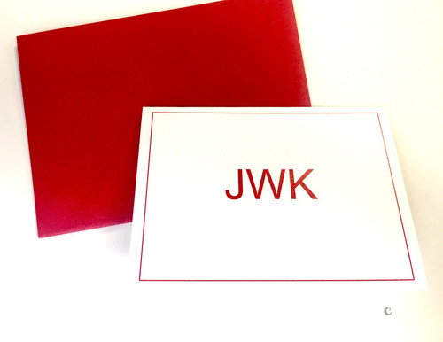 Monogrammed Fold Over Note Cards - Set of6 | Infinity Paper