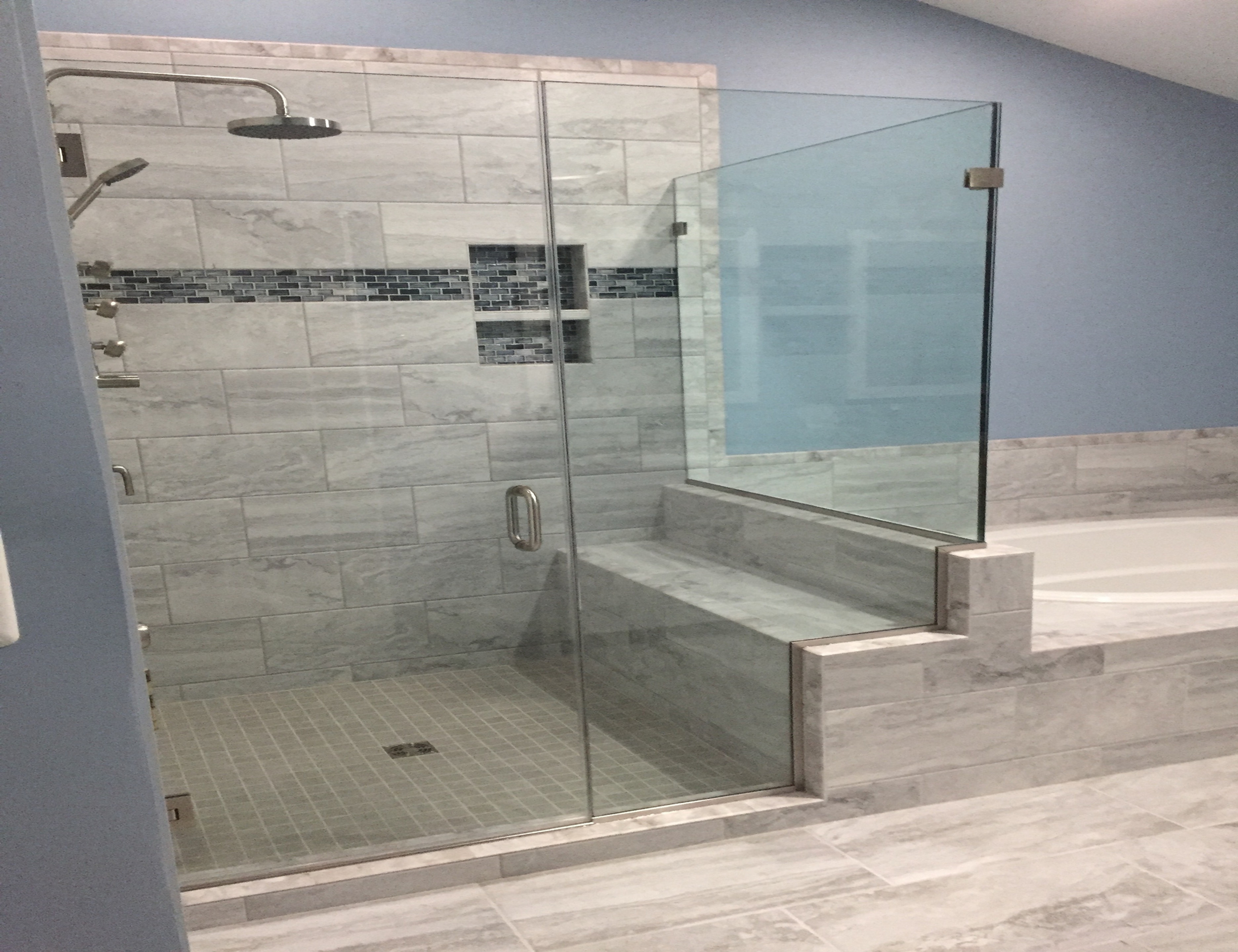 Master Bathroom with Built In Shower