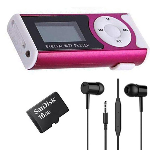 New Metal Digital MP3 Music Player With 16gb Memory Card (Random Color ...
