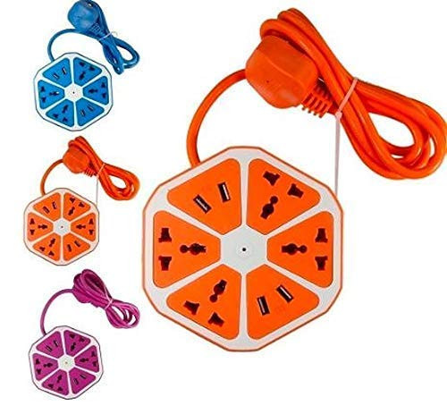 Multi Plug Point Extension Board with 4 USB Port (Random Colour) | 24walk 3