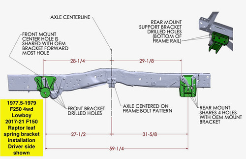 1977.5-1979 F250 4wd Rear Leaf Brackets for 2017-21 F150 Raptor Leaf ...