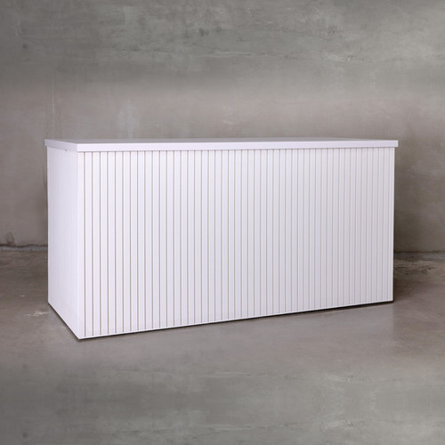 White Slat Food Station | Chrome Event Furnishing