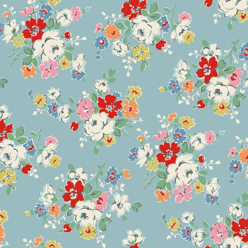 Cath Kidston Clifton Rose Blue 108 Wide Signature Collection | The ...